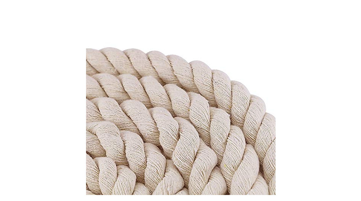 Faxco 10ft Natural Twisted Cotton Rope for Crafts & Outdoor Use