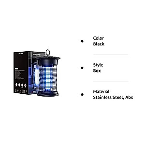 Gaiatop Bug Zapper Outdoor, 4000V 18W Mosquito Zapper Outdoor with 5ft Power Cord, Waterproof Electric Insect/Fly Trap Zapper Killer for Home Backyard Garden Patio - Black