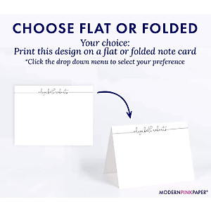 Personalized Stationery for Women, Modern Stationary for Women, FLAT OR FOLDED Note Cards with Envelopes, Your Choice of Colors and Quantity