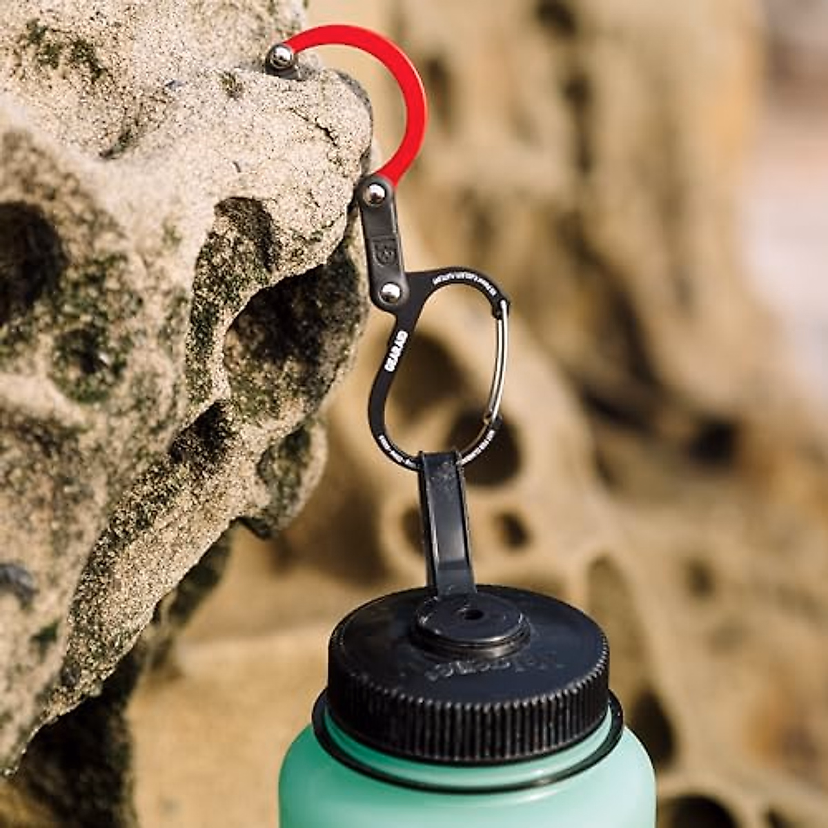 GEAR AID HEROCLIP Carabiner Clip and Hook (Mini) for Travel, Luggage, Purse and Small Bags, Blue Steel