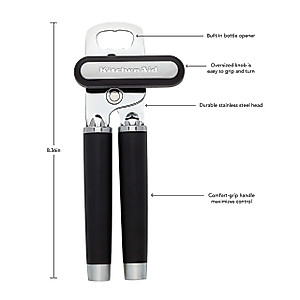 KitchenAid Gourmet Multifunction Can Opener / Bottle Opener, 8.36-Inch, Black