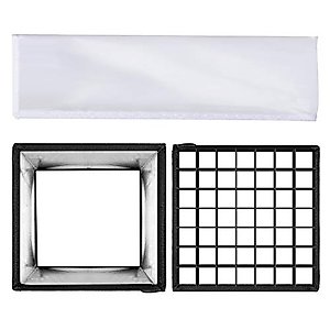 GVM Foldable Softbox Diffuser with Grid Beehive for RGB 800D/560AS/480LS Series LED Video Light, 1 Pack， Suitable for Studio Lighting, Portrait Photography, Video Lighting, Led Panel, 11"x11"