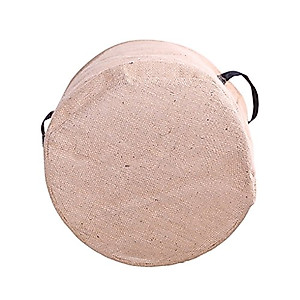 Pop-up Laundry Hampers Waterproof Cotton Linen Foldable Round Storage Bucket Organizer Dirty Clothes Shoes Basket Holder Baby's Toys Collection Box Closet Bin+3 Handles