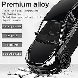 1:32 Scale Model Y Alloy Car Model Diecast Toy Vehicles for Kids, Tesla car Model，Pull Back Alloy Car with Lights and Music,Mini Vehicles Toys for Kids Gift ，Children Birthday Gift. (Black)
