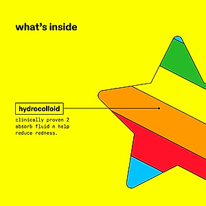 Starface Rainbow Stars, Hydrocolloid Pimple Patches, Absorb Fluid and Reduce Inflammation, Cute Star Shape, Vegan and Cruelty-Free Skincare (32 Count)