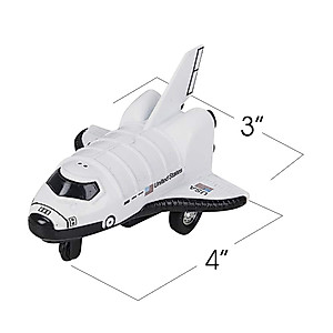 ArtCreativity Diecast Mini Space Shuttle with Pullback Mechanism, Set of 2, Diecast Metal NASA Space Toys for Boys, Astronaut Cake Decorations, Astronaut Space Theme Party Favors