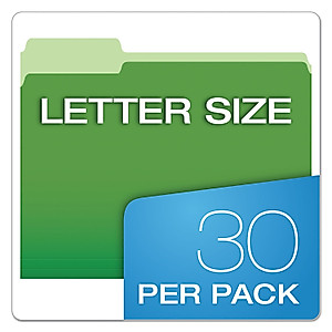 Pendaflex 84370 File Folders with Erasable Tabs, 1/3 Cut Top Tab, Letter, Assorted (Pack of 30)