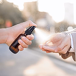 Wedama Spray Bottle, 2oz Fine Mist Glass Spray Bottle, Little Refillable Liquid Containers for Watering Flowers Cleaning(16 Pack, Amber)