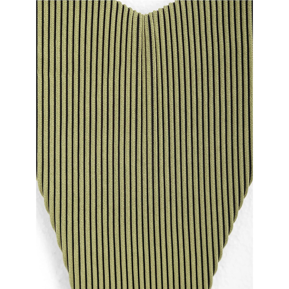 ZAFUL Womens Bikini Set Cutout Scoop Neck Two Piece Bathing Suit Criss Cross Back Tie Swimwear Green