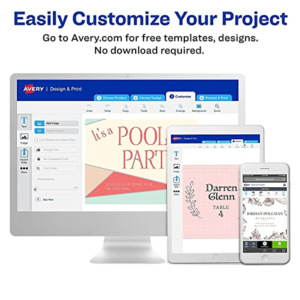 Avery 3378 Textured Half-Fold Greeting Cards, Inkjet, 5 1/2 x 8 1/2, White, Envelopes Included (Box of 30)