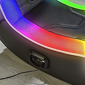 X Rocker Chimera RGB LED Floor Rocker Gaming Chair for Kids, Youth Aged 5-9, Built in Audio System, Foldable, 5110101, 29.1 x 16.5 x 26.7", Black