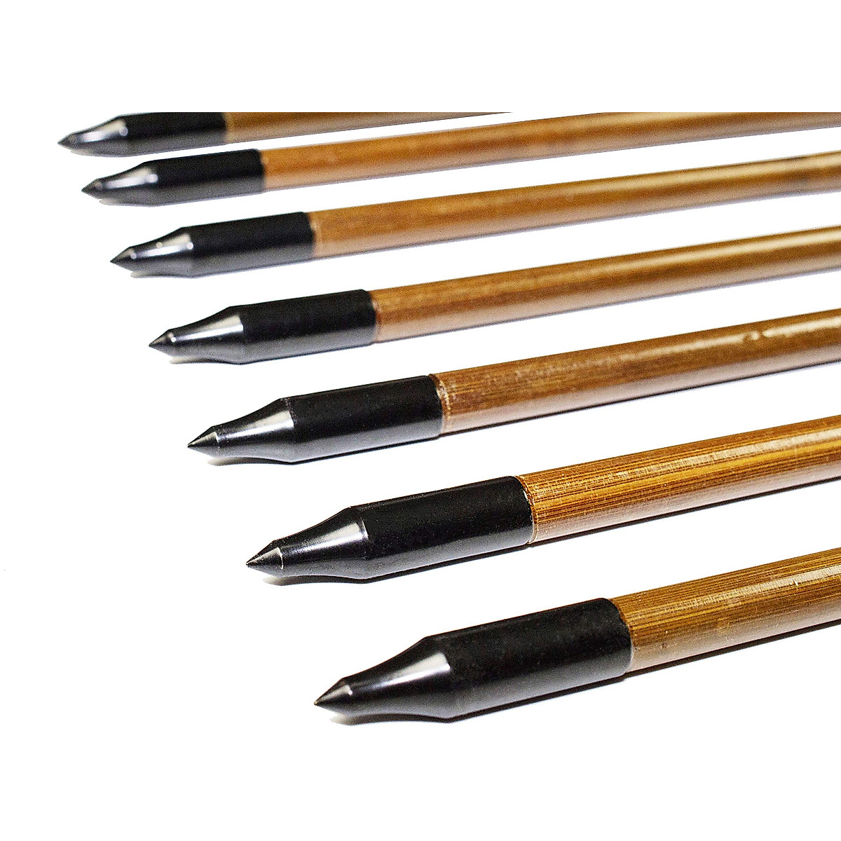 TTFLY FLETCHING 12pcs Parabolic 5" Black White Fletching Bamboo Arrows 32" Practice Targeting Arrow Archery for Recurve Bow Longbow