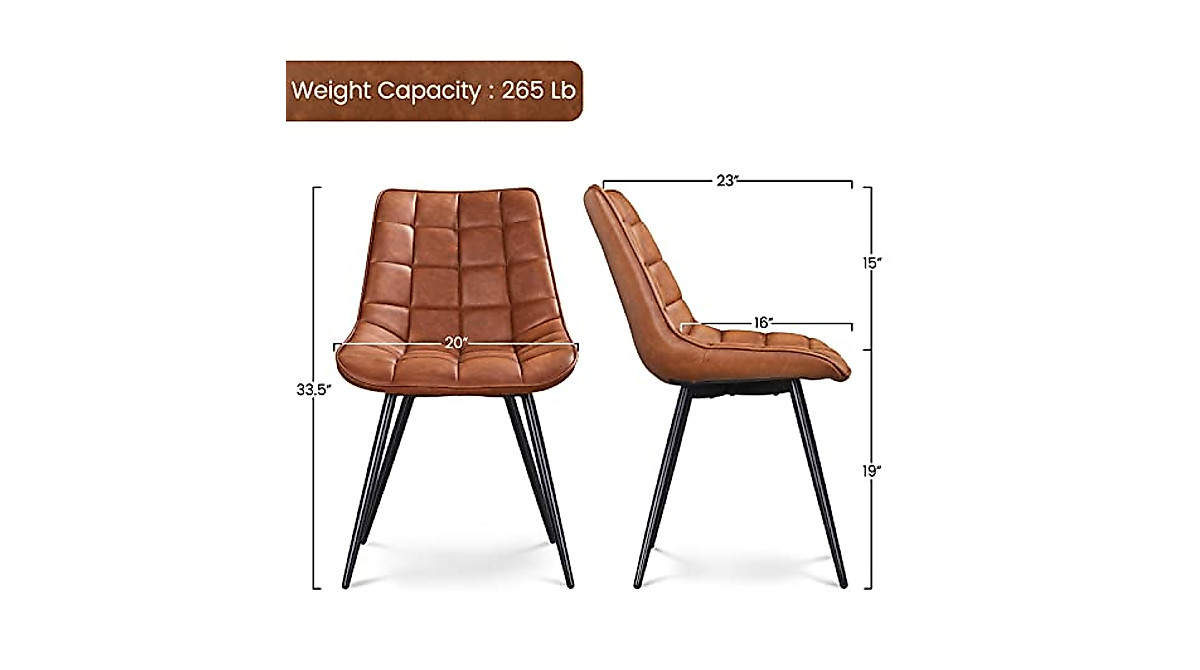 Modern PU Leather Dining Chairs Set of 4 | Yaheetech