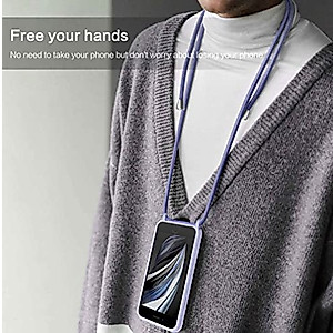 xiusiteli Compatible with iPhone se3 iPhone8 iPhone7 iPhonese2 Case with Adjustable Crossbody Lanyard Strap Anti-Yellow Anti-Drop TPU Protective Phone Cover for iPhone12 iPhone12Pro Case