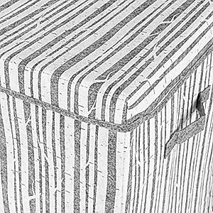 Sammy & Lou Birch Felt Toy Box; Collapsible; Gray, White; Two Handles; Hinged Lid; 22 in x 14.5 in x 15 in