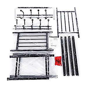 n/a Metal Hanger Marble Hanger Floor Bedroom Living Room Hanging Clothes Modern and Simple (Color : Black, Size : 185 * 66 * 30cm)