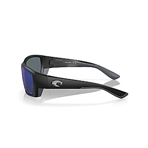 Costa Del Mar Man Sunglasses Matte Black Frame Blue Mirror Lenses - 62MM