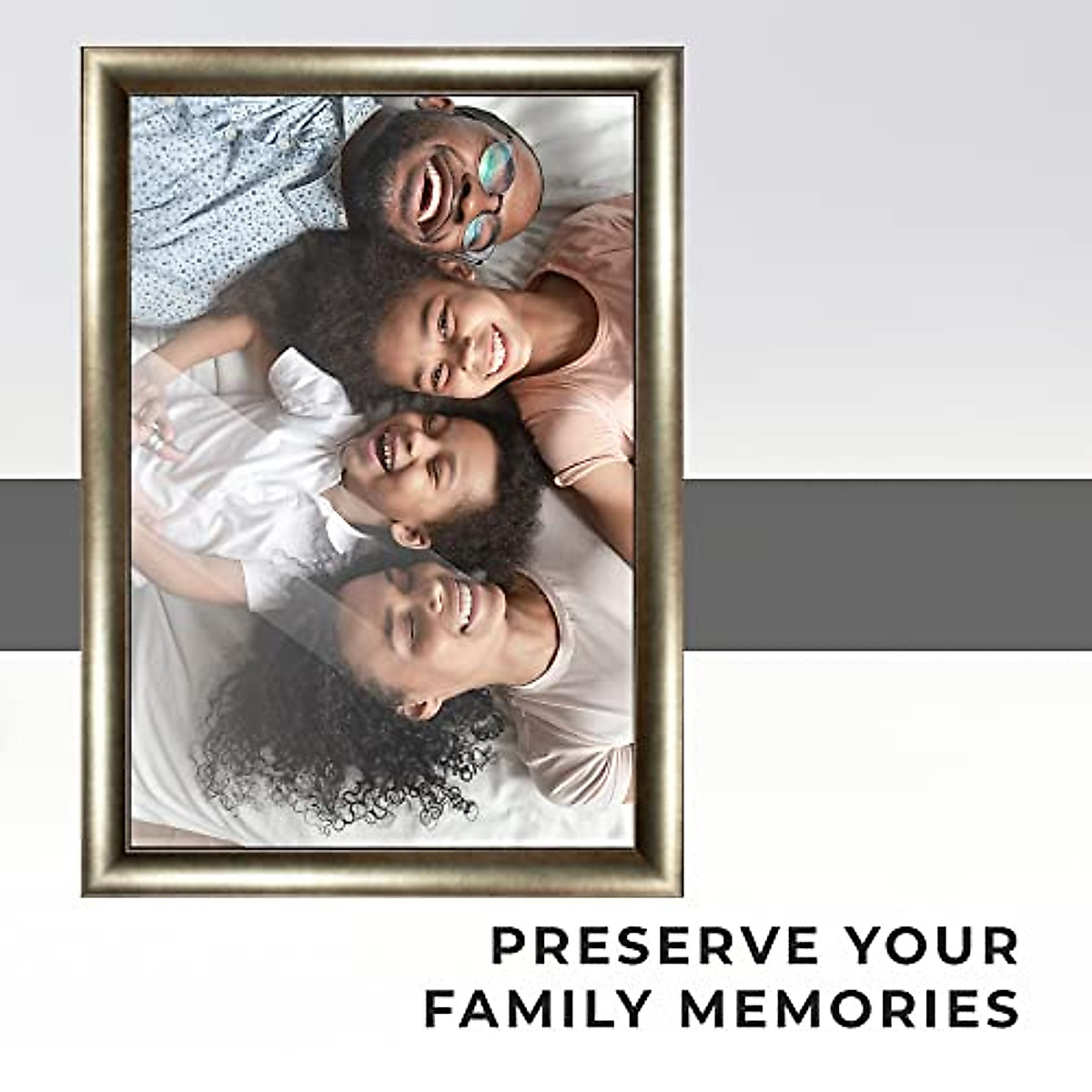 22x31 Frame Silver Real Wood Picture Frame Width 1.25 Inches | Interior Frame Depth 0.5 Inches | Florian Minimalist Photo Frame Complete with UV Acrylic, Foam Board Backing & Hanging Hardware