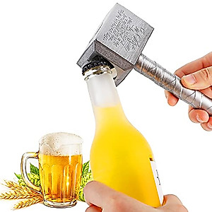 Bottle Opener - Lmaytech Upgraded Beer Opener Beer Bottle Opener with Magnet, Beer Gifts for Men, Husband, Dad, Boyfriend (Silver)