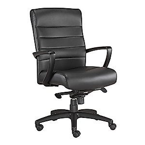 Eurotech Seating Manchester Mid Back Leather Chair, Black