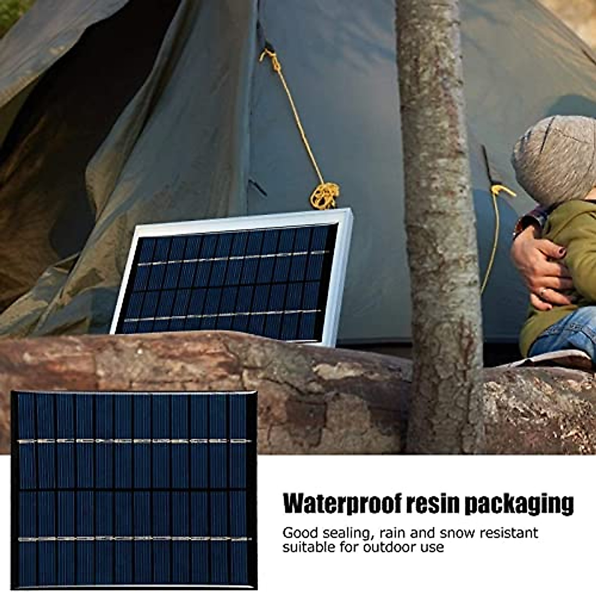 Yosoo Solar Panel Battery Charger, 2W 12V DIY Polycrystalline Silicon Solar Panel High-Efficiency Module Good Sealing Mini Solar Panel for Solar Light Science Project Charging