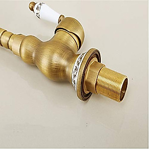Lightinthebox Antique Bar/Prep Deck Mounted Rotatable with Ceramic Valve Single Handle One Hole for Antique Brass Kitchen Faucet