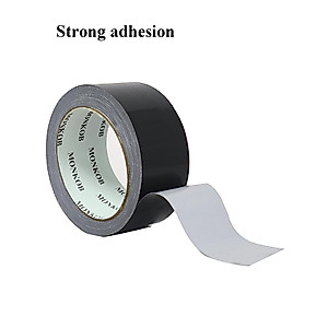 MONKOB Black Duct Tape 2 inches x 30 Yards 2 Pack No Residue, Strong, Flexible, Waterproof, Black Heavy Duty Duct Tape Variety Pack