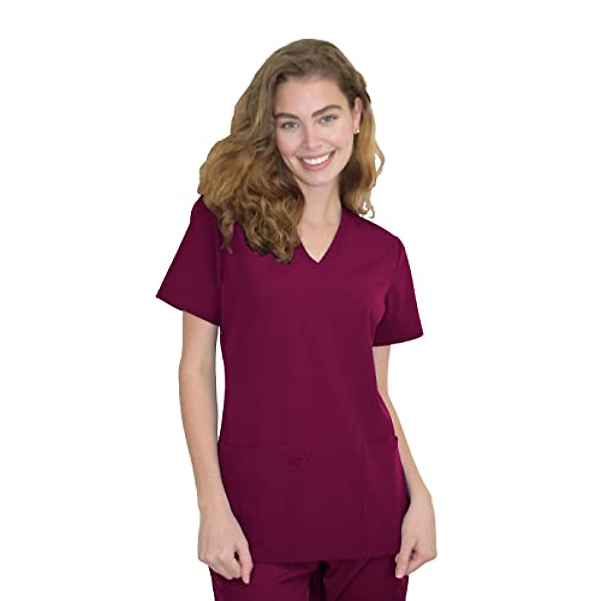 GT Performance Women Medical Nursing Scrub Top GT 4FLEX-Berry/Wine-Medium