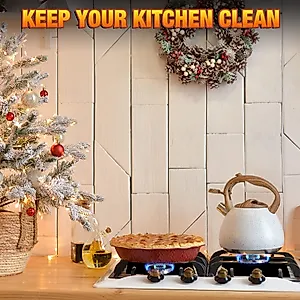 10 Pack Stove Burner Covers Gas Stove Protectors Black 0.3mm Upgrade Double Thickness,Reusable Non-Stick Stovetop Burner Liners Gas Range Protectors Kitchen Cooking Tools 10.6'' x 10.6''BPA Free