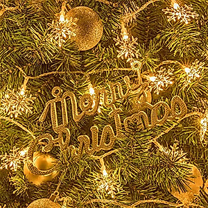 CHengQiSM 100 LED Snowflake Lights Fairy String Lights 32.8ft Plug in String Lights Christmas Holiday Home Garden Patio Party Decoration Indoor Outdoor Celebration Lighting, Warm White