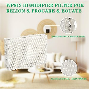 kakofaci WF813 Humidifier Filters Replacement Compatible with Equate EQWF813 PCWF813 Relion RCM832 RCM-832N Protec RWF813 EQ-2119-UL PCCM-832N Cool Mist Humidifiers Wick Filter - 6 Pack