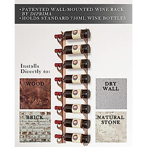 di prima usa Wall Mount Wine Rack - Holds 8 Bottles with Elegance & Durability - Italian Inspired Wall Mount Wine Rack & Robust Steel Construction