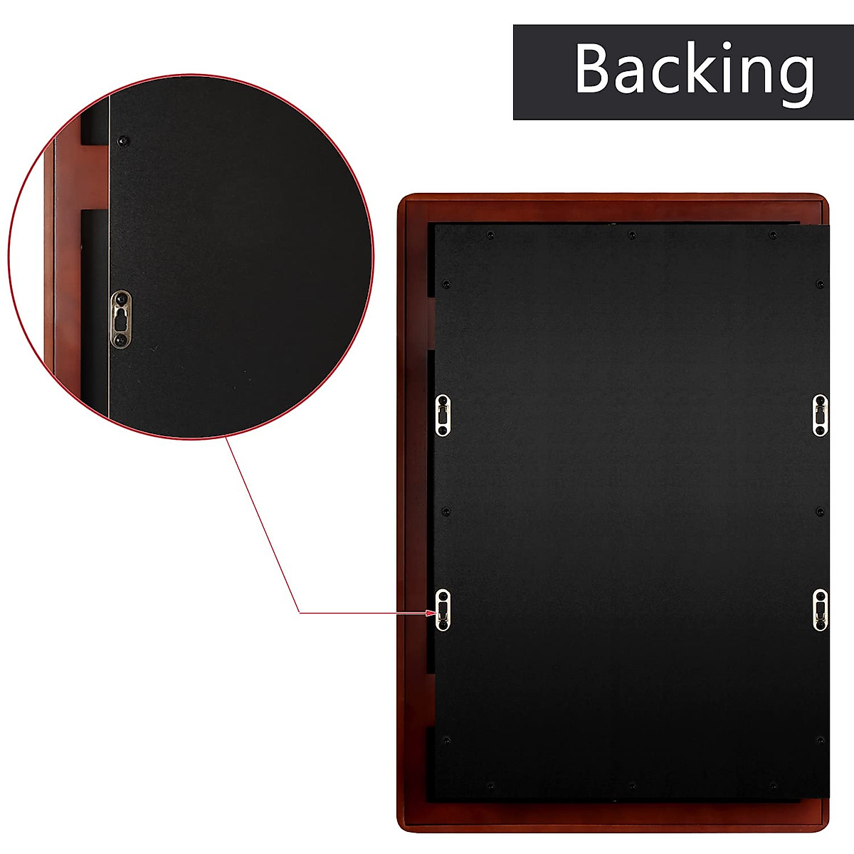 Medicine Cabinet Bathroom Mirror, 24''x16'' Farmhouse Wood Frame Bathroom Medicine Cabinet with Mirror, Vanity Mirrors Recess or Surface Mounted Installation (Brown)