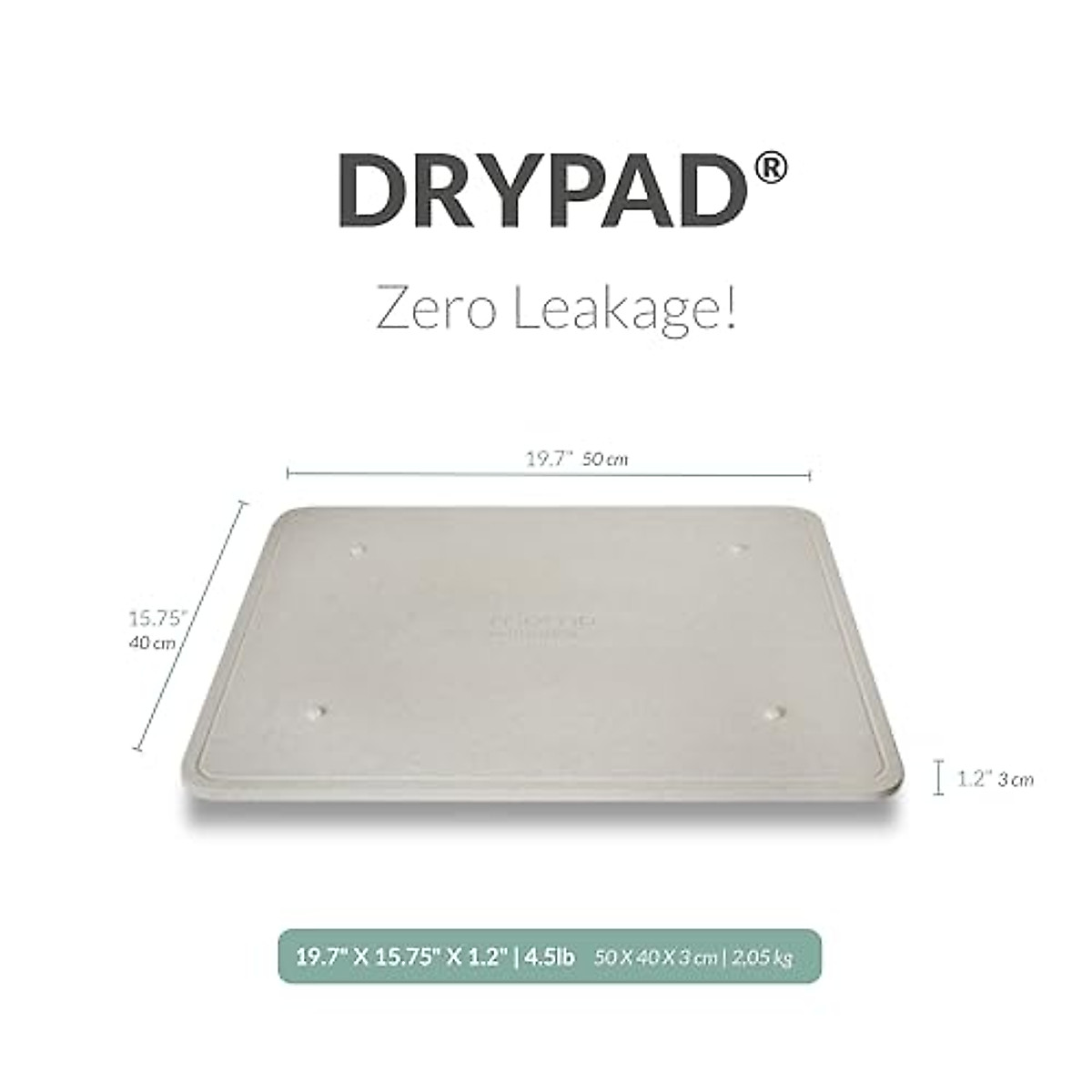 Momo Lifestyle Stone Dish Drying Mat DryPad 19.7" X 15.7" Misty Gray, Large Stone Drying Mat for Kitchen Counter, Drying Stone for Kitchen Counter Fits Various Dish Racks, Zero Rust Dish Drying Stone