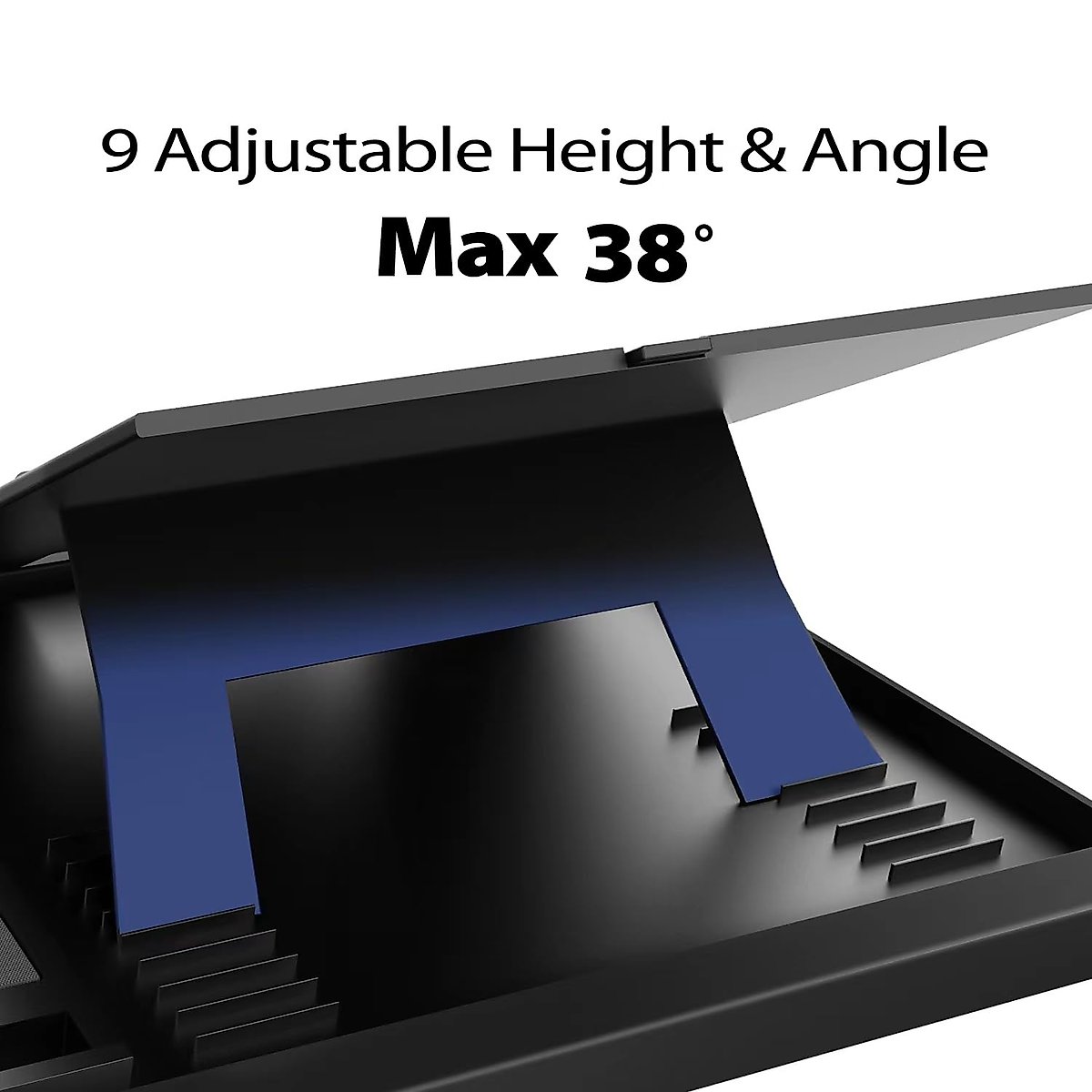 Laptop Lap Desk with Cushion - 9 Adjustable Angles, Fits Up to 17 inch Laptops, Built-in Mouse Pad, Phone and Pen Slots. Portable Writing Board for Bed, Sofa, and Work Table