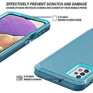 ONOLA Compatible with Samsung A32 5G Case,Galaxy A32 5G Case with HD Screen Protector (2 Pack),Samsung Galaxy A32 5G Case 3 in 1 Durable Case (Lakeblue, A32 5G)