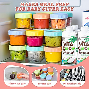 DRKIO 20 Pack Glass Baby Food Storage Containers 4 Oz Baby Food Jars with Lids Baby Food Maker Microwave Dishwasher Freezer Safe 100% Leak-Proof BPA Free