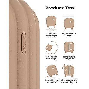 artrips Travle Luggage 28 inch,Large Suitcase with 8 Spinner Wheels,PC Lightweight Hardside Luggage,Travel Suitcase with Bread Design,TSA Lock,Brown,Large luggage hardshell 28-Inch,98L