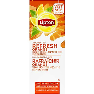 Lipton - Caffeine Free Orange Herbal Tea, 28 Tea Bags, 2.1oz Box (Pack of 3)