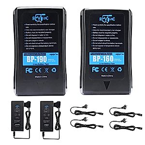 REYTRIC 190Wh and 154Wh V Mount/V-Lock Battery Series with Two D-Tap Charger 13400mAh and 10400mAh