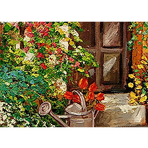 (SOLD) Red Tulips - old garden by internationally renown painter Yary Dluhos.