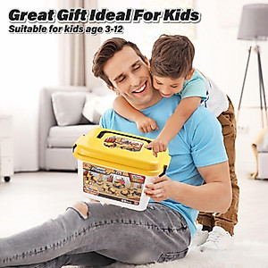 FLY2SKY Toys for 3 4 5 6 7 8 Year Old Boys 7 in 1 Take Apart Toys with Electric Drill Take Apart Truck Toys Construction Set DIY Engineering Building Toy Push & Go STEM Toy Gift for Boys Toys Age 6-8