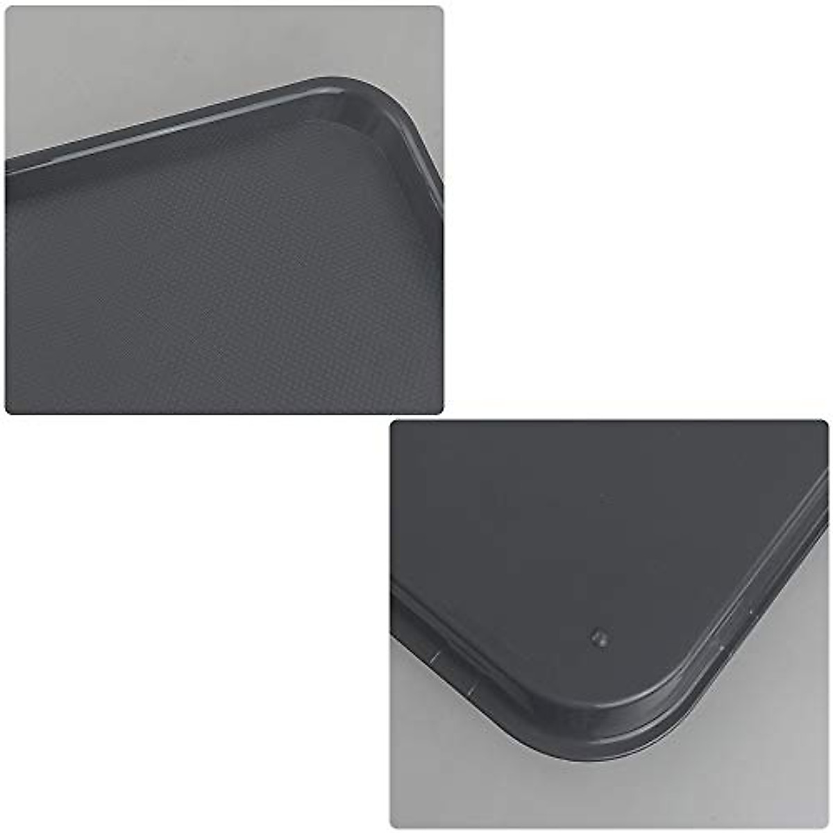 Xowine 4-Pack Plastic Fast Food Tray, Serving Tray, Gray
