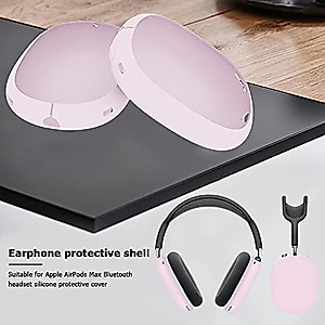Antetek Silicone Case for Airpods Max Headphone,Soft Silicone Skin Cover Lightweight [Anti Slip] Shock-Proof Shatter-Resistant Protective Frame Full Cover Compatible for Airpods Max (Pink)