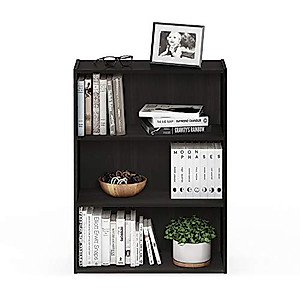Furinno Pasir 3-Tier Open Shelf Bookcase, Espresso