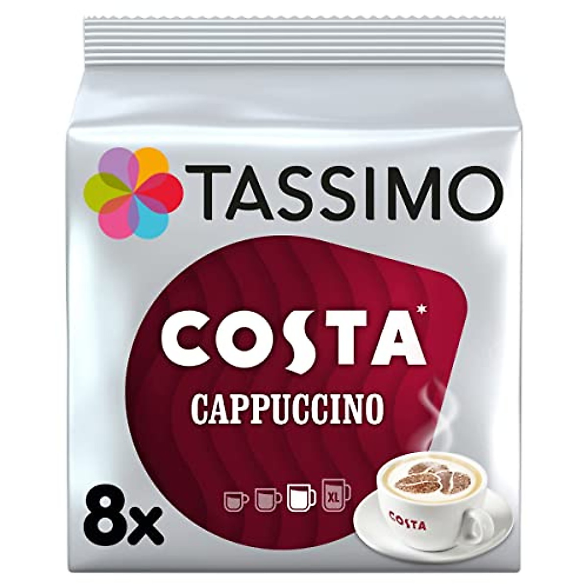 TASSIMO Costa Cappuccino 16 discs, 8 servings (Pack of 5, Total 80 discs, 40 servings)