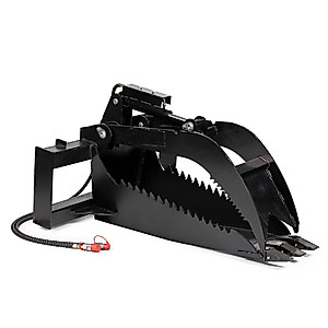 Titan Attachments Extreme Duty Stump Bucket Grapple Attachment, Universal Quick Tach Mounting Style, Ideal for Tree Stumps, Roots, Buried Rock, Single 3,000 PSI Cylinder
