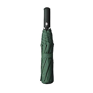 JOURNOW X-Large 8 Ribs Windproof Automatic Travel Umbrella with 210T Heavy Coating (Green)