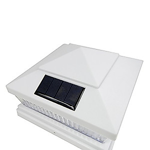 iGlow 8 Pack White Outdoor Garden 6 x 6 Solar SMD LED Post Deck Cap Square Fence Light Landscape PVC Vinyl Wood Bronze