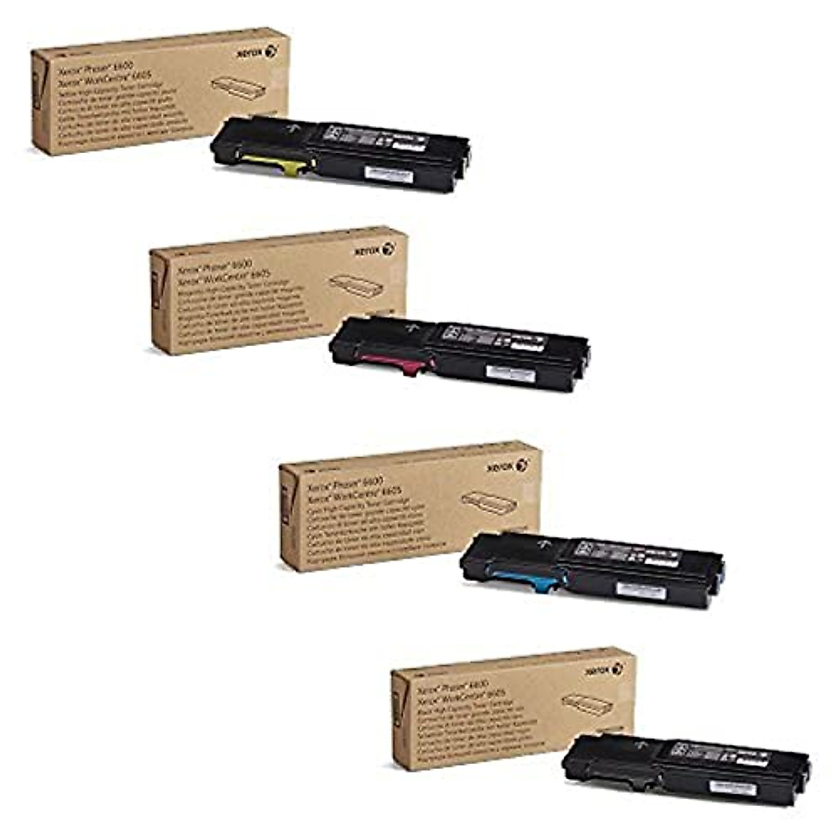 Xerox 106R02225, 106R02226, 106R02227, 106R02228 High Yield Toner Cartridge Set for Phaser 6600/WorkCentre 6605